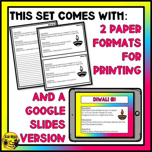 Diwali Writing Prompts | Paper and Digital – brainninjas