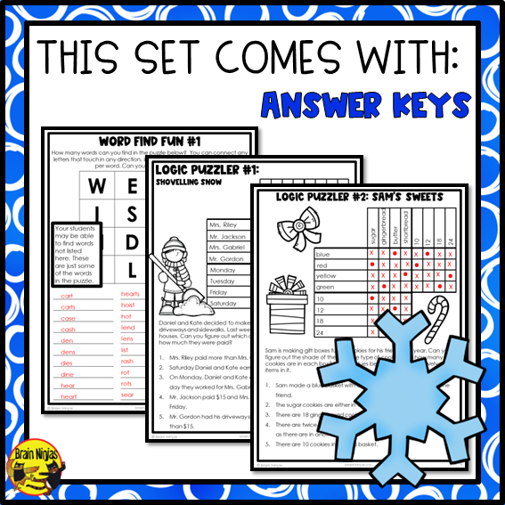 Free Winter and Christmas Word Games, Puzzles, and Writing Prompts | P ...