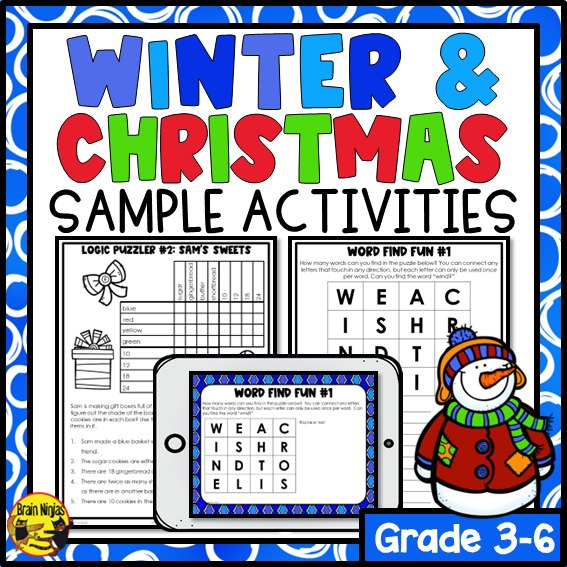 Free Winter and Christmas Word Games, Puzzles, and Writing Prompts | P ...