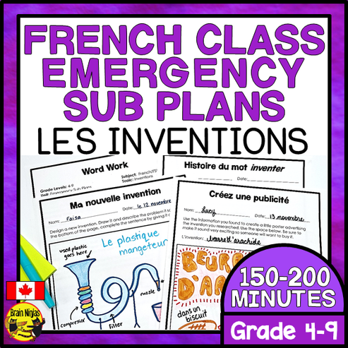 French Class Emergency Sub Plans | Paper | Grade 4 Grade 5 Grade 6 ...