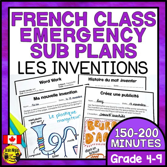 French Class Emergency Sub Plans | Paper | Grade 4 Grade 5 Grade 6 ...