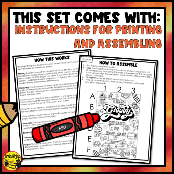 Groovy Back to School Collaborative Poster | Paper – brainninjas