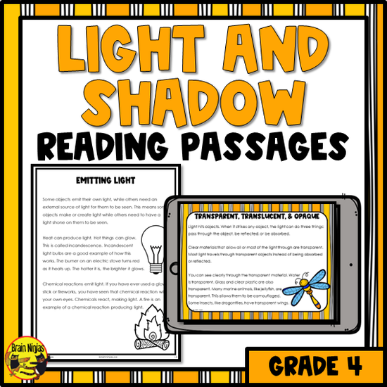 Light and Shadow Science Reading Passages | Paper and Digital – brainninjas
