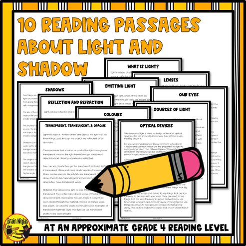Light and Shadow Science Reading Passages | Paper and Digital – brainninjas