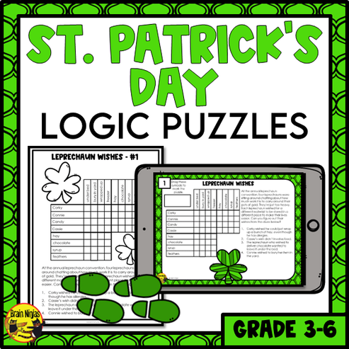 St Patricks Day Logic Puzzles | Paper and Digital – brainninjas