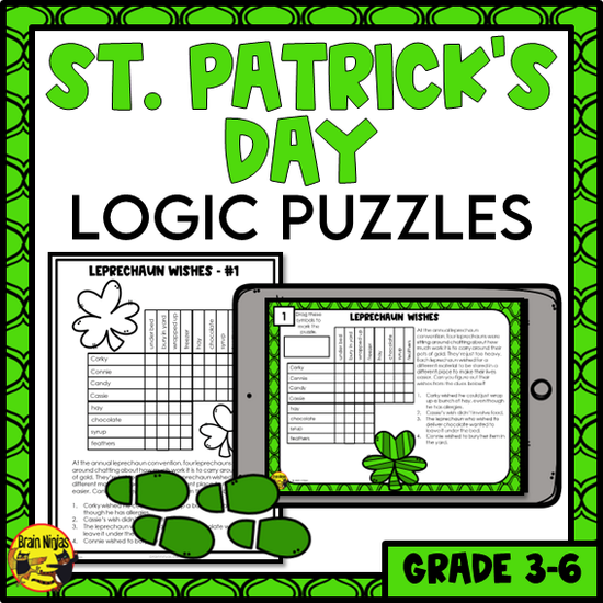 St Patricks Day Logic Puzzles | Paper and Digital – brainninjas