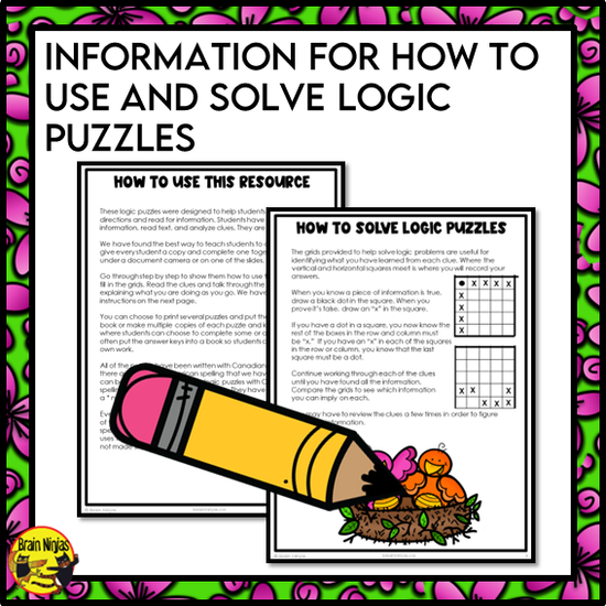 Spring Logic Puzzles | Paper and Digital – brainninjas