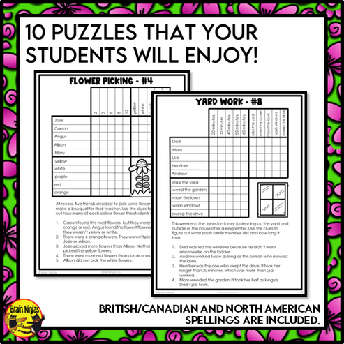 Spring Logic Puzzles | Paper and Digital – brainninjas