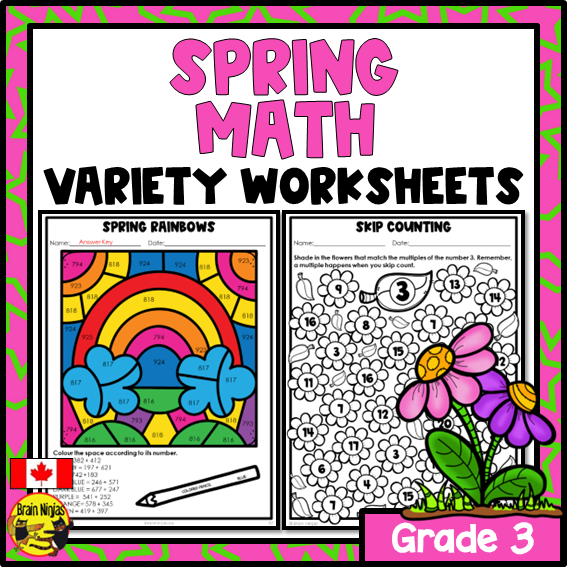 Spring Math Worksheets | Numbers to 1000 | Paper – brainninjas