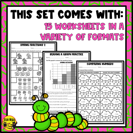 Spring Math Worksheets | Numbers to 1000 | Paper – brainninjas