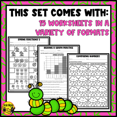Spring Math Worksheets | Numbers to 1000 | Paper – brainninjas