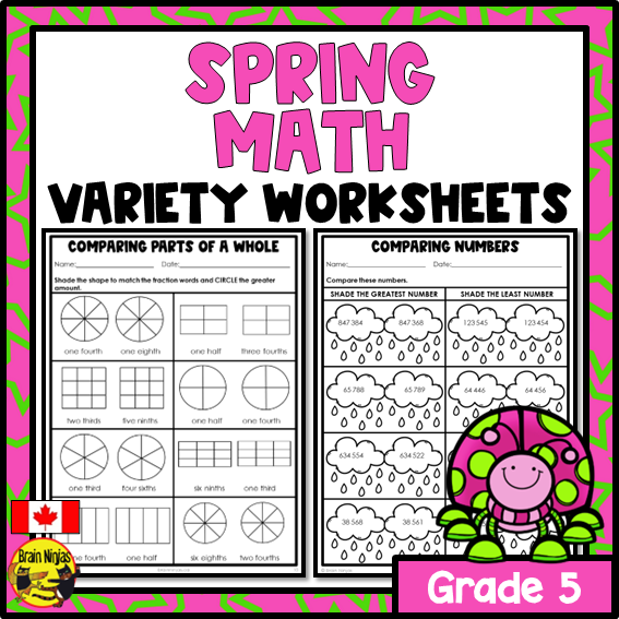 Spring Math Worksheets | Paper | Grade 5 – brainninjas