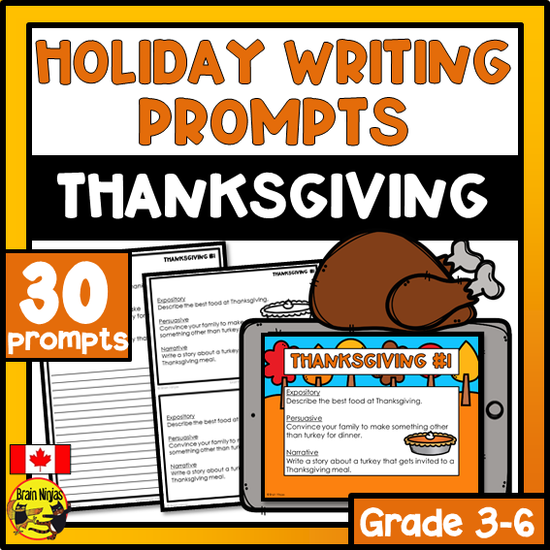 Thanksgiving Writing Prompts | Paper and Digital – brainninjas