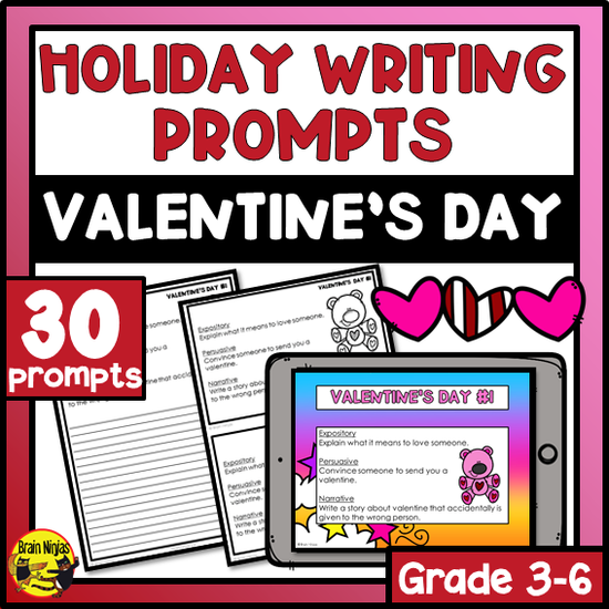 Valentine's Day Writing Prompts | Paper and Digital – brainninjas
