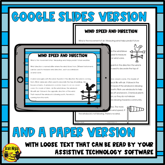 Weather Reading Passages | Paper and Digital – brainninjas