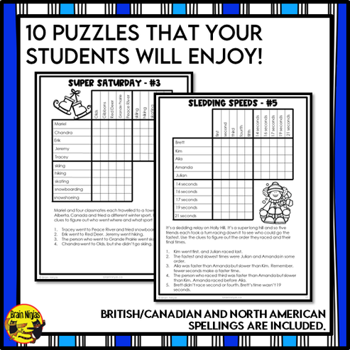 Winter Logic Puzzles | Paper and Digital – brainninjas